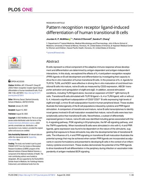 Pdf Pattern Recognition Receptor Ligand Induced Differentiation Of