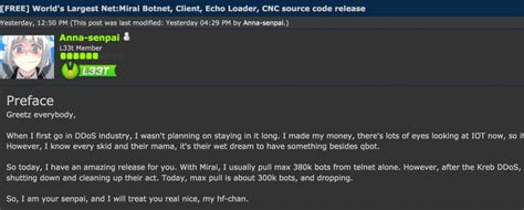 Source Code For Iot Botnet ‘mirai Released Krebs On Security
