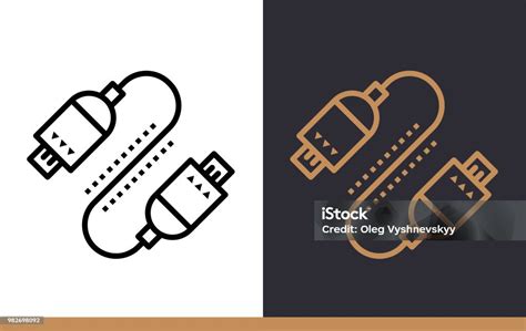 Usb 연결의 독특한 선형 아이콘입니다 클라우드 컴퓨팅 및 인터넷 기술 아이콘 프레 젠 테이 션 모바일 애플 리 케이 션 웹