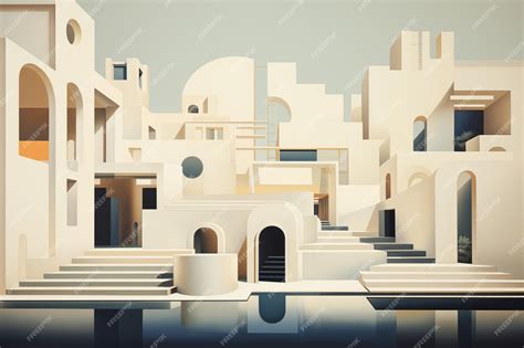 Premium Ai Image Minimalist Geometries Classical Architecture And