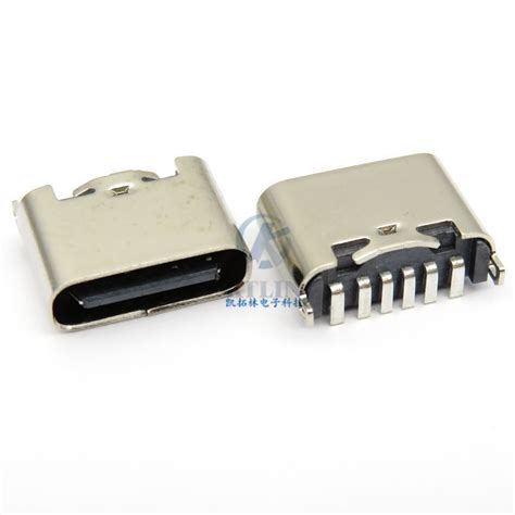 Type C母座 6p 立贴6 0 6 5立式直插贴片母座 Typec Usb连接器 阿里巴巴