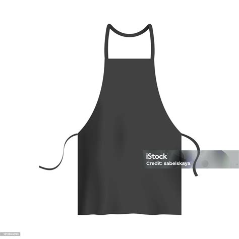 블랙 셰프 직물 앞치마의 3d 모형 사실적인 벡터 일러스트리소시에 고립 앞치마에 대한 스톡 벡터 아트 및 기타 이미지 앞치마 검은색 형판 Istock