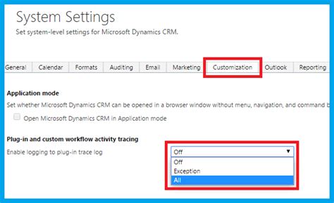 Dynamics Crm How To Enable Plugin Trace Logs Programatically Via