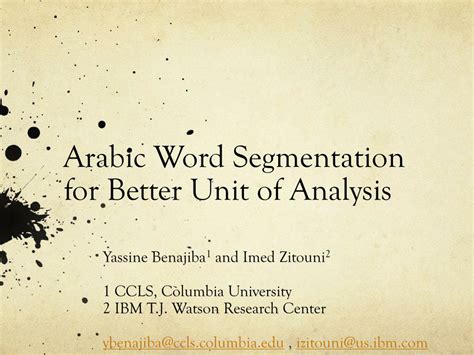 PPT Arabic Word Segmentation For Better Unit Of Analysis PowerPoint Presentation ID