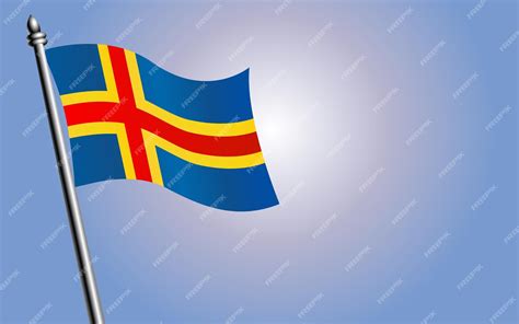 Premium Vector Aland Islands National Flag Isolated On Gradient Color