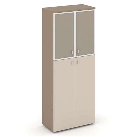 Es St 1 7r I U Шкаф высокий широкий 2 средних фасада ЛДСП 2 низких фасада стекло лакобель