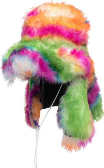 Marni Multicolor Striped Fur Trapper Hat INC STYLE