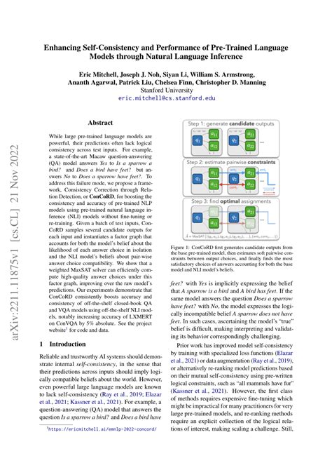 Pdf Enhancing Self Consistency And Performance Of Pre Trained Language Models Through Natural