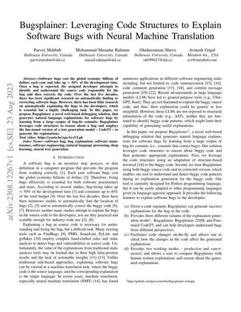 pdf bugsplainer leveraging code structures to explain software bugs