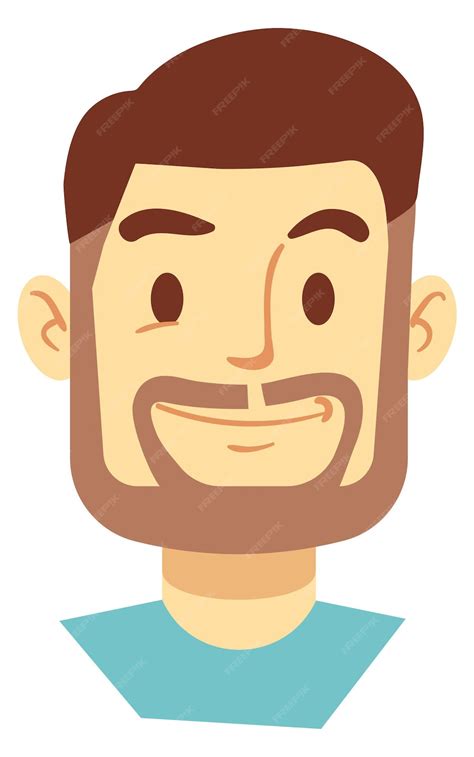Premium Vector Smiling Happy Male Face Icon Cartoon Man Head