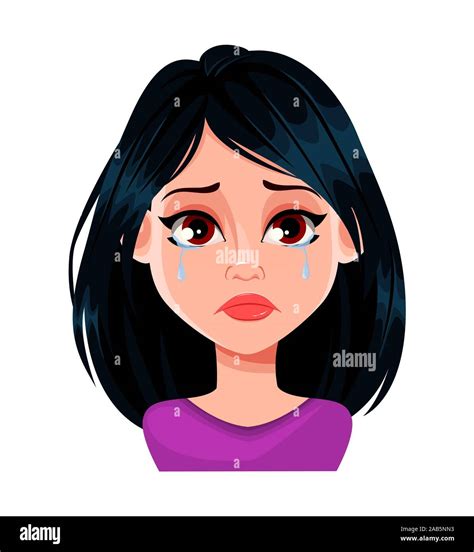 Crying Cartoon Girl Face