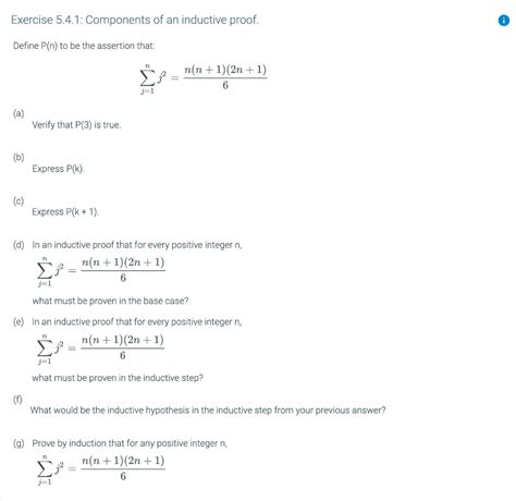 Solved Exercise Components Of An Inductive Proof Chegg