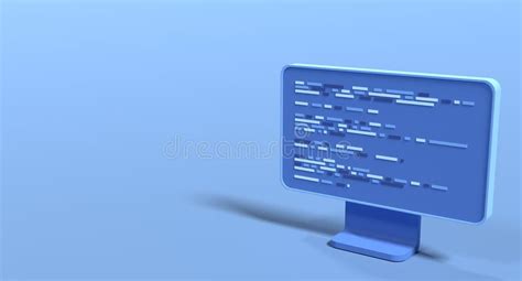 Computer Programming Or Developing Software 3d Rendering Of Flat Monitor Coding 3d Render 3d
