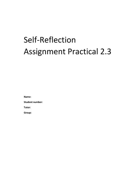 Self Reflection Wrapper 23 2022 Self Reflection Assignment Practical
