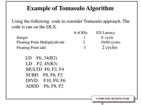 Ppt Dynamic Scheduling To Minimize Stalls Tomasulo Algorithm To Dr