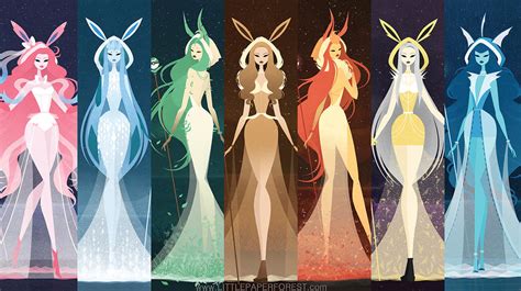 Eeveelutions As Goddesses By Littlepaperforest On Deviantart