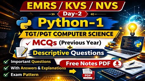 Emrskvsnvs Day 2 Python 1 Tgtpgt Computer Science Mcqs