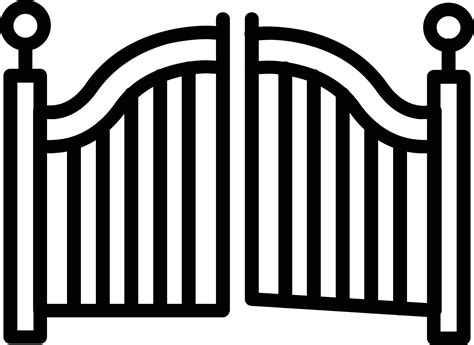 Gate Vector Line Icon 9294459 Vector Art At Vecteezy
