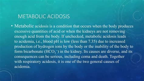 Metabolic Acidosis Ppt Types And Pathophysiology Pptx