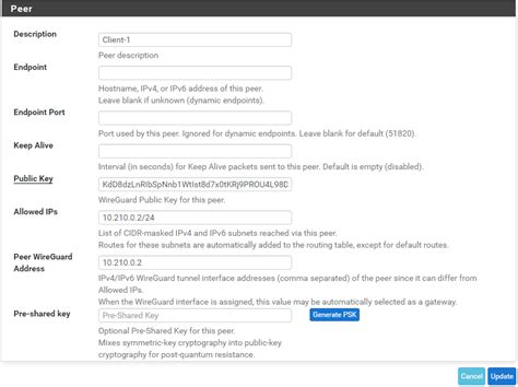 PfSense WireGuard Configurer Le Tunnel VPN PC S Bubu