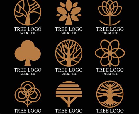 Tree Logo Symbol Element Collection Vector Art Graphics Freevector Com