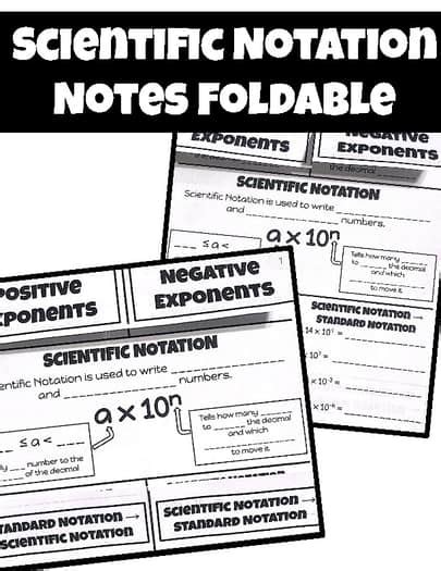 Scientific Notation Notes Foldable By Brickhouse Math Tpt
