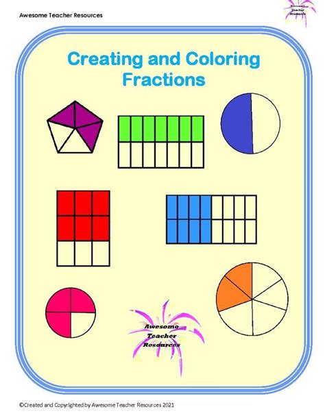 Creating And Coloring Fractions Worksheet Fractions Worksheets