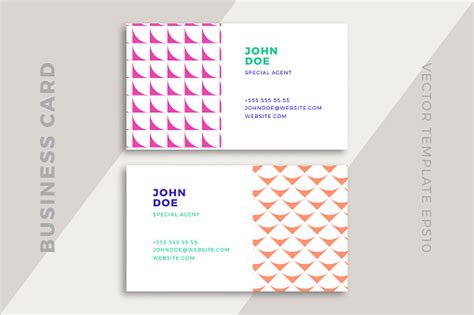 현대적인 창조적 인 명함 수평 템플릿 기하학적 패턴의 트렌디 한 기업 문구 모형 샘플 텍스트가있는 간단한 벡터 편집 가능한 배경 Eps10 0명에 대한 스톡 벡터 아트 및