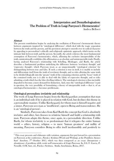 Pdf Interpretation And Demythologisation The Problem Of Truth