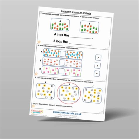 Year 1 Compare Groups Of Objects Homework Resource Classroom Secrets