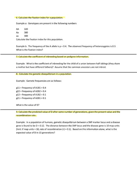 Solved Calculate The Fixation Index For A Population Chegg Com