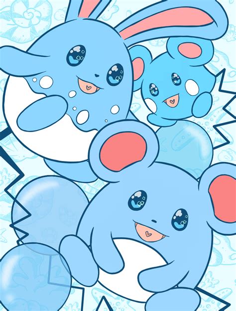 Marill Evolution Line By Momoroo On Deviantart