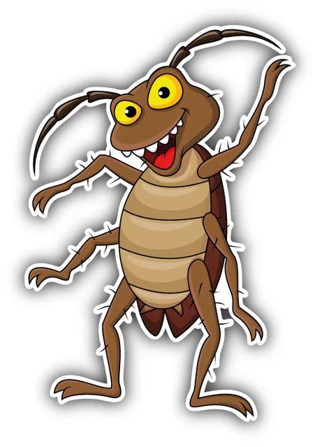 Dopasticker Cockroach Cartoon Sticker Decal Phone Decal Water Bottle