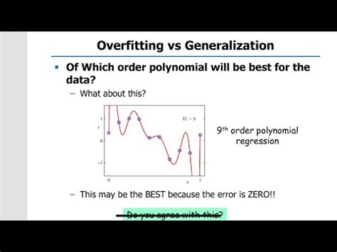 LECTURE 5a Overfitting Underfitting Generalization Cross