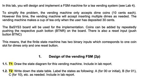 Solved In This Lab You Will Design And Implement A FSM Chegg