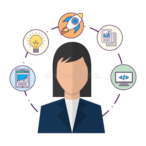 Portrait Of Man Coding Programmer Stock Vector Illustration Of