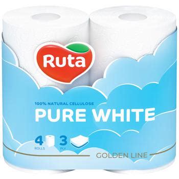 Туалетная бумага Ruta Pure White 3-слойная белая 4шт - заказать лучшие ...