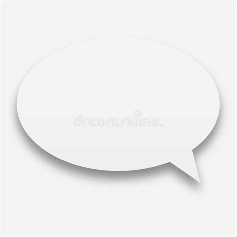 Vector White Circle Speech Bubble Sticker Empty Blank Speech Bubble With Shadow On White