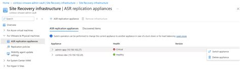Remove An Azure Site Recovery Replication Appliance Azure Site Recovery Microsoft Learn