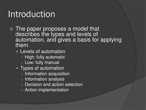 ppt a model for types and levels of human interaction with automation
