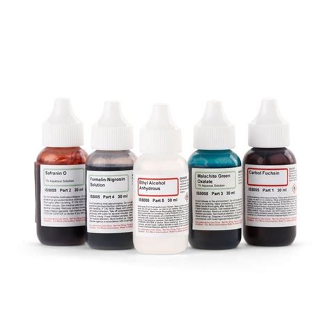 Amscope Spore Stain Kit Of Five Chemicals For Preparing Microscope