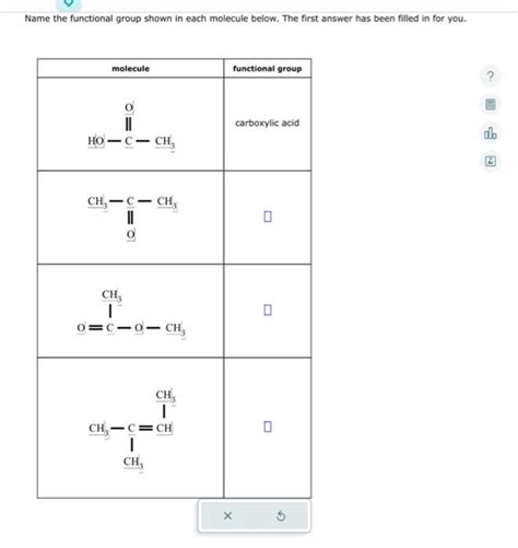 Solved Name The Functional Group Shown In Each Molecule Chegg Com