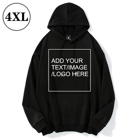 Size 4xl Custom Hoodies For Men Women Picture Photo Logo Name Design Your Own Personalized