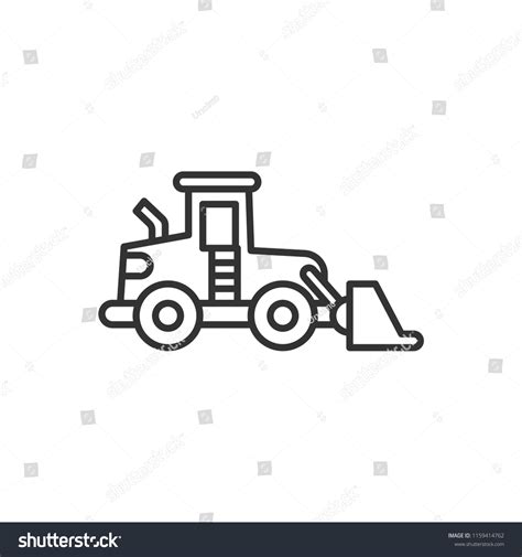 front loader modern simple outline vector vector de stock libre de