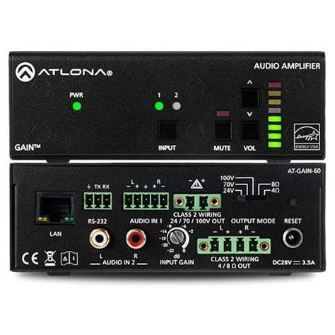 Atlona AT GAIN Gain At Gain Compact Amplifier W Rms Channel