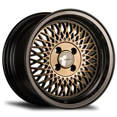 Avid1 Av 18 Wheels Rims 15x8 4x100 Bronze W Black Lip 25mm