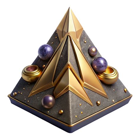Extraordinary Classic D Pyramid With Gold Texture Cutout Element Premium 60076096 Png