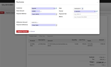 Odoo V8 Not Working Fine Register Payement · Issue 6550 · Odooodoo · Github