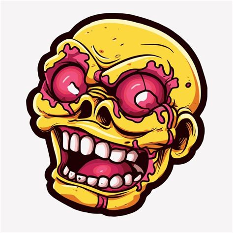 Desenho De Ilustra O De Cabe A De Zumbi Vetor Premium