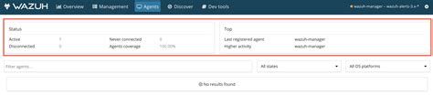 The Menus Show One Agent But The List Doesn T Show Issue Wazuh Wazuh Dashboard Plugins